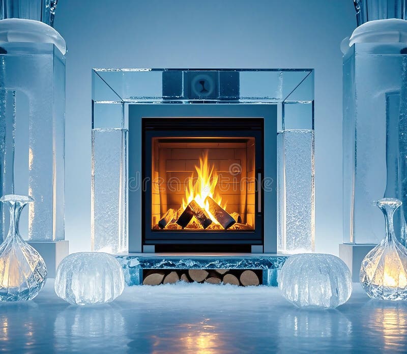 Stunning Ice Fireplace Ambience Stock Illustrations – 9 Stunning Ice ...