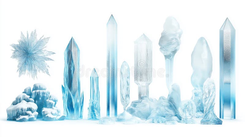 A Stunning Ice Sculpture Display Featuring Sharp, Crystalline ...