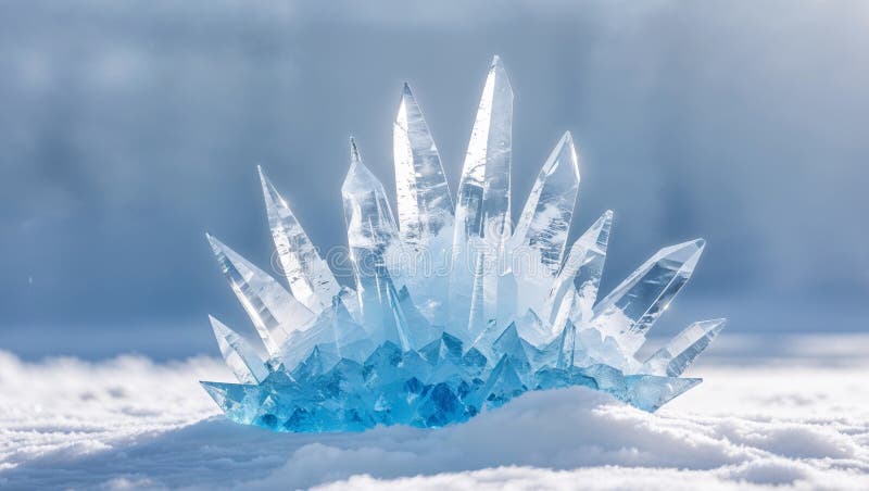 Stunning Ice Sculpture Featuring Sharp Icicles. Stock Photo - Image of ...