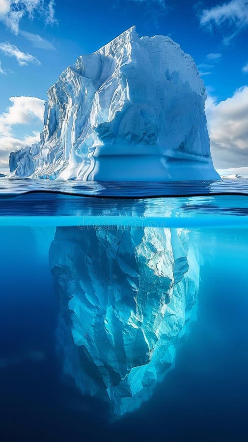 Stunning Iceberg Reflection in Calm Waters Stock Photo - Image of cold ...