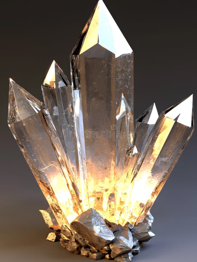 Stunning Illuminated Crystal Formation. Stock Photo - Image of beauty ...