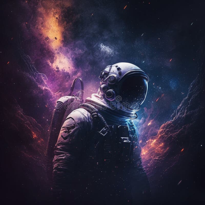 A Stunning Illustration of an Astronaut in a Suit Exploring the Depths ...