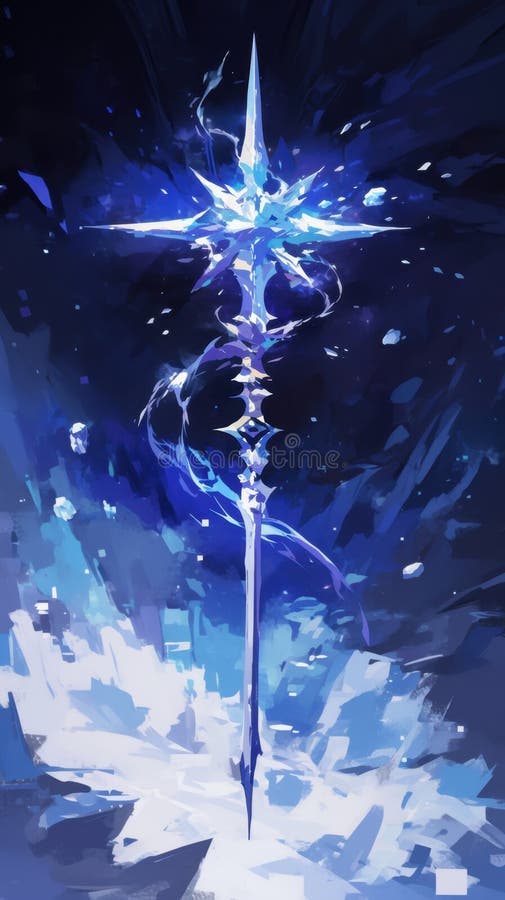 Ice Arrow Spell in Motion stock illustration. Illustration of beautiful ...