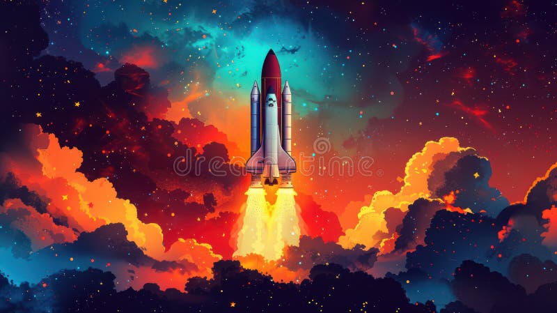 Artificial Intelligence Generated Rocket Illustration Stock ...