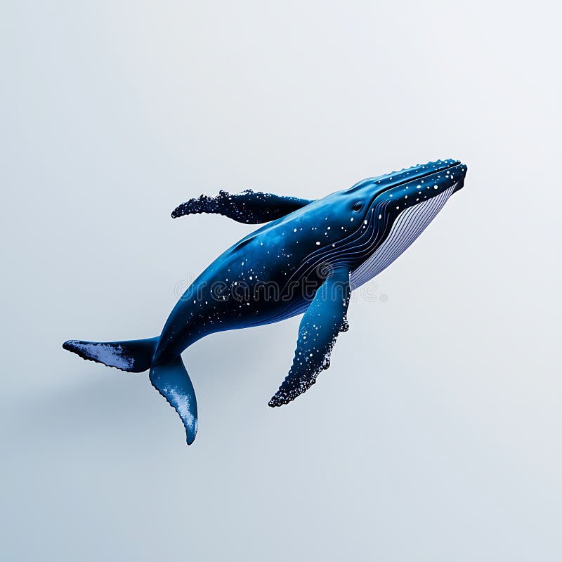 Isolated Whale on White Background for Stock Use Stock Illustration ...