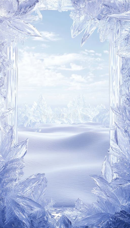 Stunning Illustration of an Intricate Frozen Crystal Frame As a Cold ...