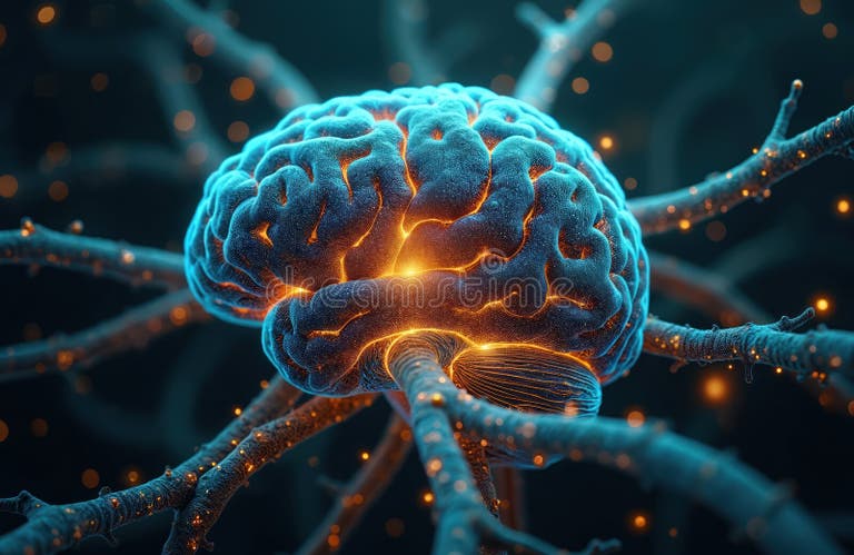 Stunning Illustration Shows Brain Connected Neural Network, Nerves ...