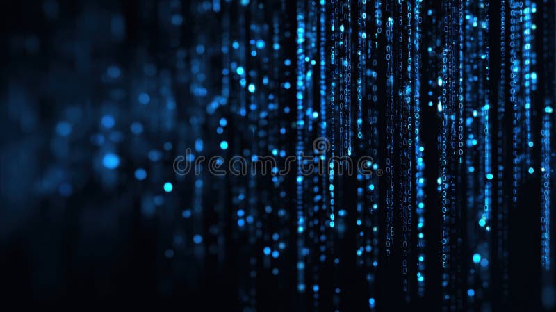 A Stunning Image of Abstract Dark Blue Digital Background. Big Data Digital Code. Stock ...