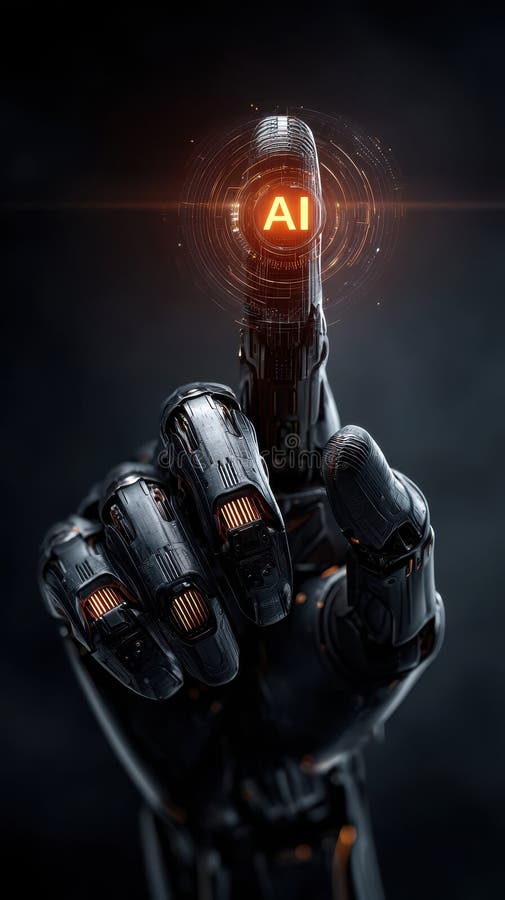 A Stunning Image of AI-generated Close-up of a Human Finger Touching a ...