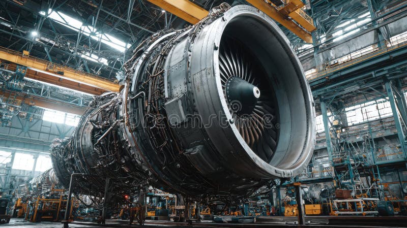 A Stunning Image of Aircraft Jet Engine on Repair and Maintenance ...