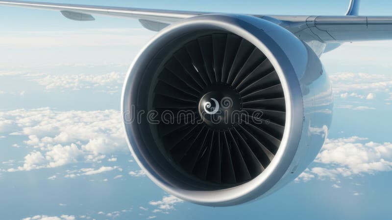 Airplane Engine in Flight stock illustration. Illustration of ...