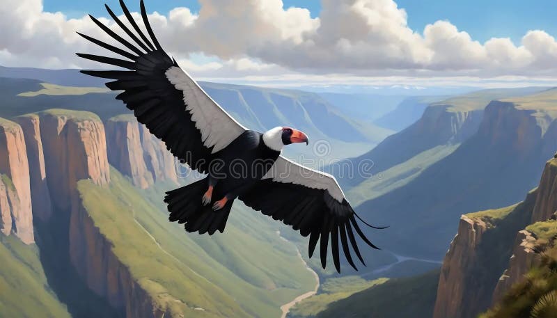 Majestic Andean Condor Soaring Over Breathtaking Mountain Valley ...