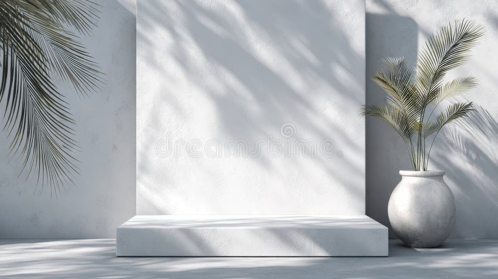 374 Backdrop Studio Background Shadow White Light Podium Floor Plant ...