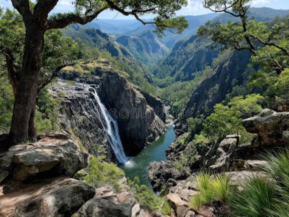 A Stunning Image of Barron Falls in Kuranda, Australia Stock Photo ...