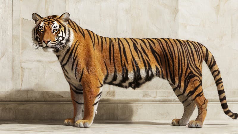 Majestic Bengal Tiger in Elegant Setting Stock Illustration ...