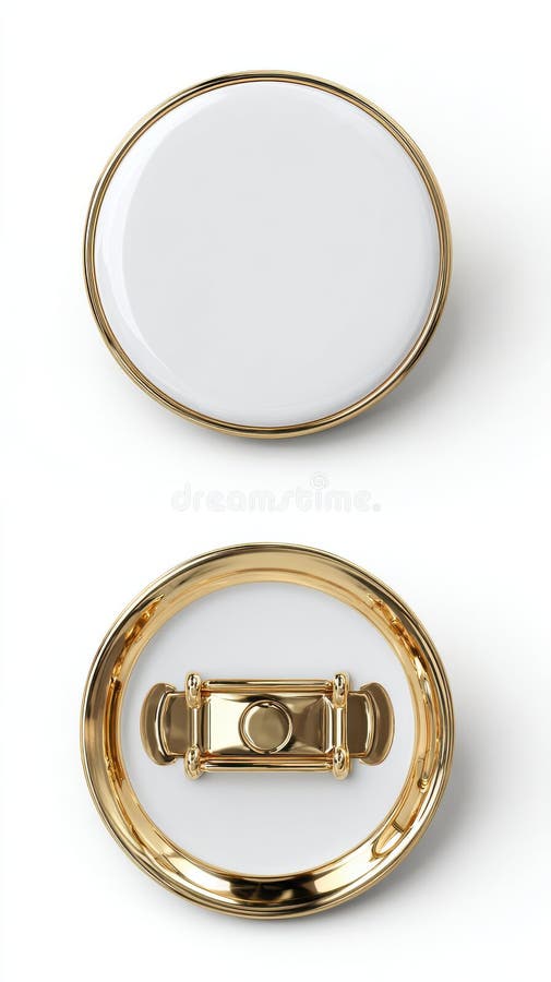 Blank White Round Gold Lapel Badge Stock Photos - Free & Royalty-Free ...