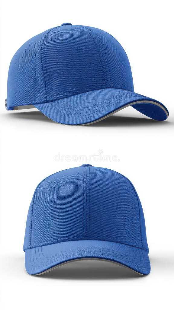 A Stunning Image of Blue Baseball Cap in Angles View Front and Back ...