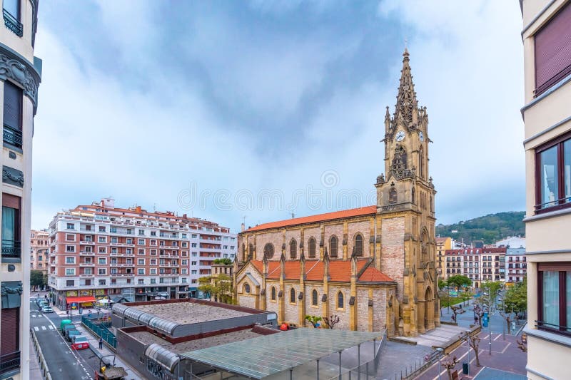 Parish of San Ignacio Under a Cloudy Sky in San Sebastian, Basque ...