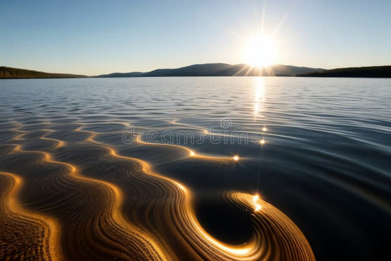 Water Ripples in the Sun stock illustration. Illustration of effect ...