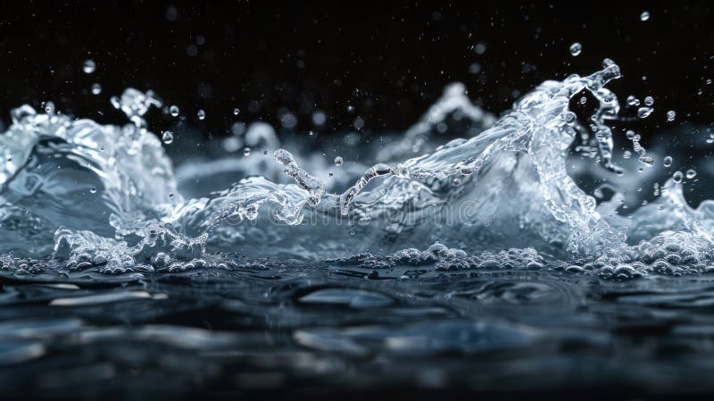 Swirling Water Splash in Horizontal Motion Stock Illustration ...