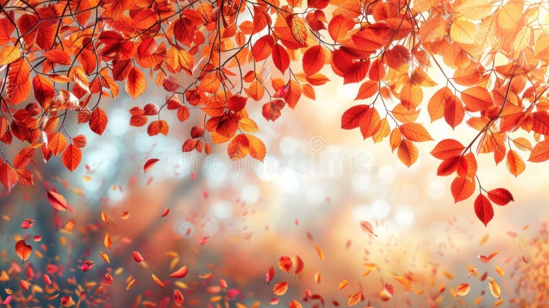 Falling into Autumn: Beautiful Leaves Bordering a Pathway Stock ...