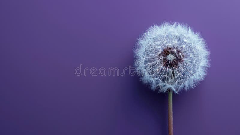 Purple Dreamscape: Dandelion in Full Bloom Stock Illustration ...