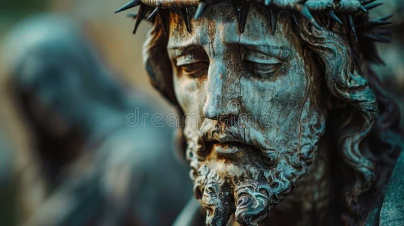 Christ the Redeemer: Statue of Jesus Christ with Crown of Thorns on ...