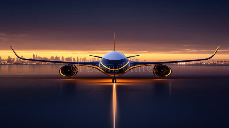 Innovative Commercial Airplane on Runway: Symbolizing Progress and ...