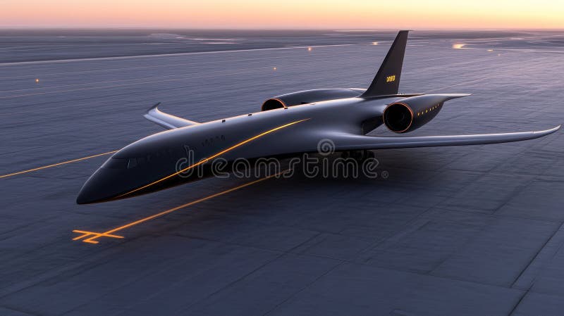 Innovative Commercial Airplane on Runway: Symbolizing Progress and ...