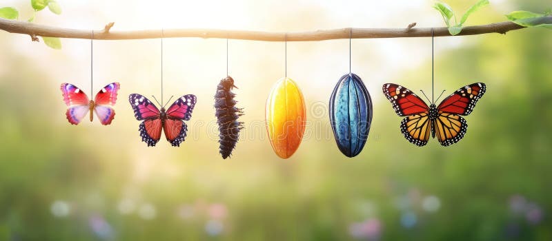Metamorphosis: the Life Cycle of a Butterfly in Nature Stock ...