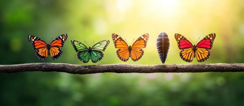 Metamorphosis: the Life Cycle of a Butterfly in Nature Stock ...