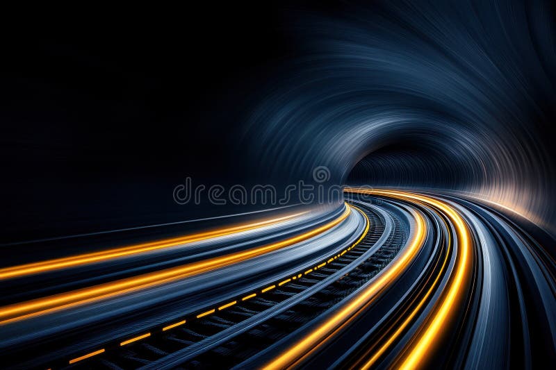 Speeding through the Cosmos: a Mesmerizing Light Trail Effect Stock ...