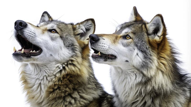 Majestic SheWolf and Wolf Howling in Harmony a Captivating Portrait of ...