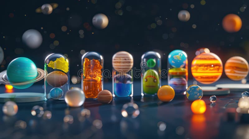 Planetary Alignment Jar with Multiple Planets Aligned in a Straight ...