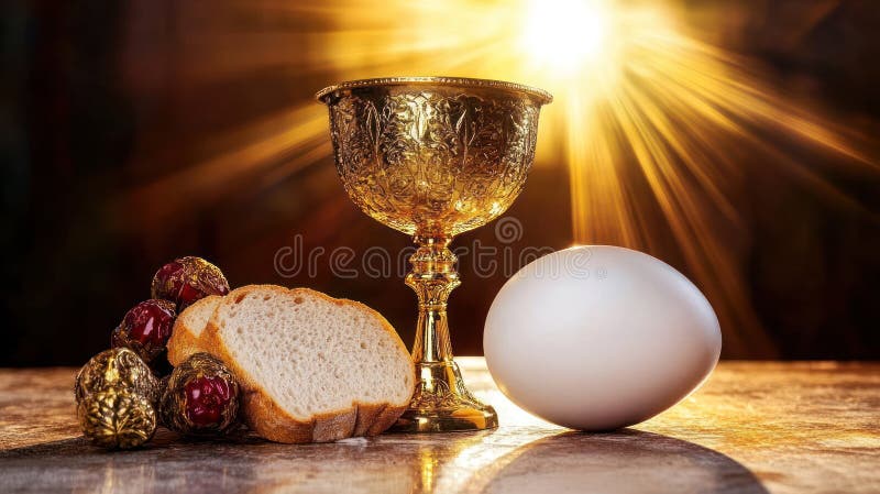 Communion at Holy Mass: Bread, Wine, Corpus Christi and Sunlight Stock ...
