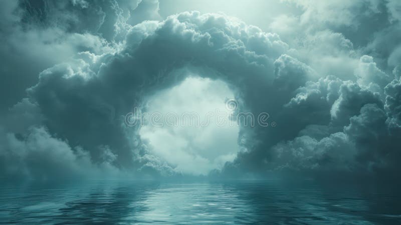 Enigmatic Cloud Arch Over Water: a Glimpse into the Afterlife? Stock ...