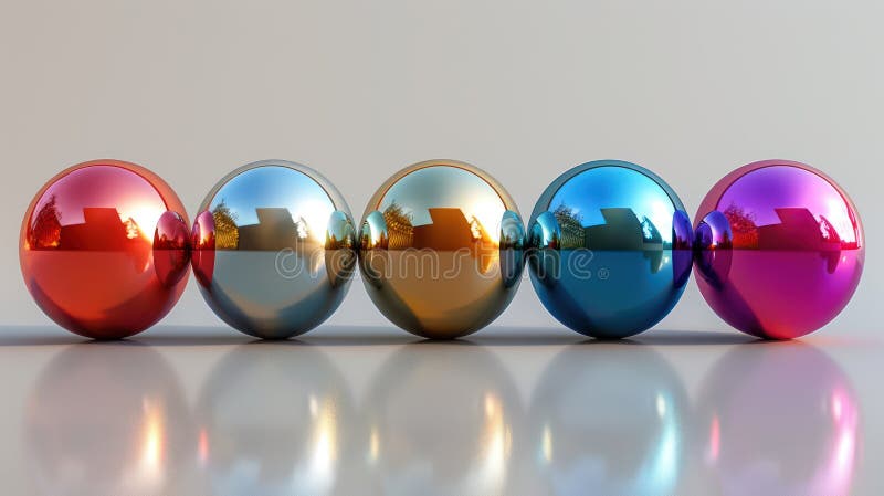 Vibrant Array of 3D Spheres in Abstract Colors Stock Illustration ...