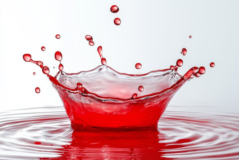Vibrant Red Water Splash Art Stock Illustration - Illustration of ...