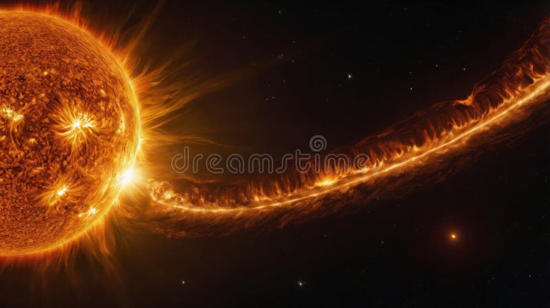 Solar Flare in Deep Space stock illustration. Illustration of sunburst ...