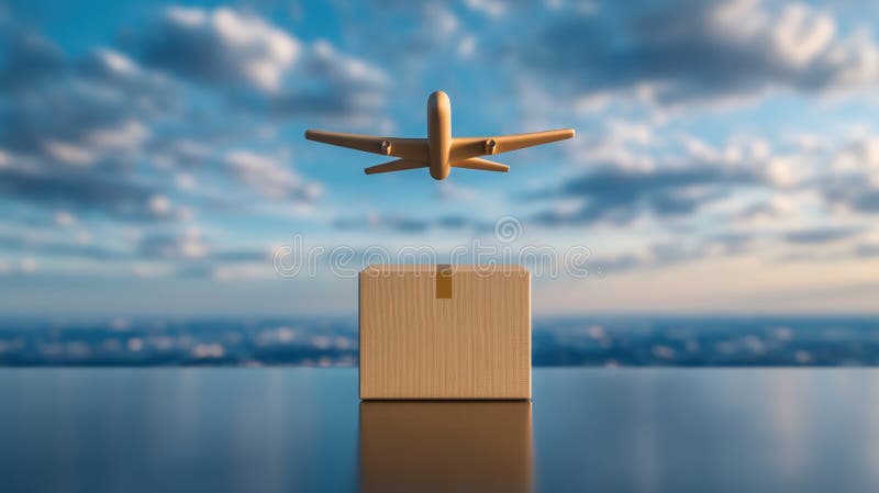 Swift Delivery: Cardboard Box Soars To Destination in Efficient Parcel ...
