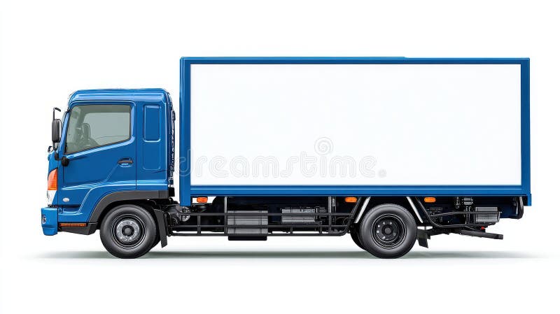 A Stunning Image of Cargo Delivery Truck Side View on White Background ...