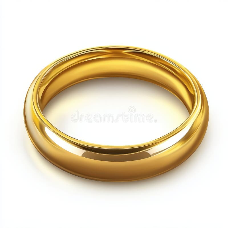 Shiny Gold Wedding Ring Symbol of Love and Commitment Stock ...