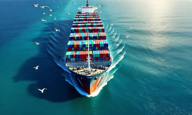 Container Ship at Sea stock footage. Video of maritime - 370396402