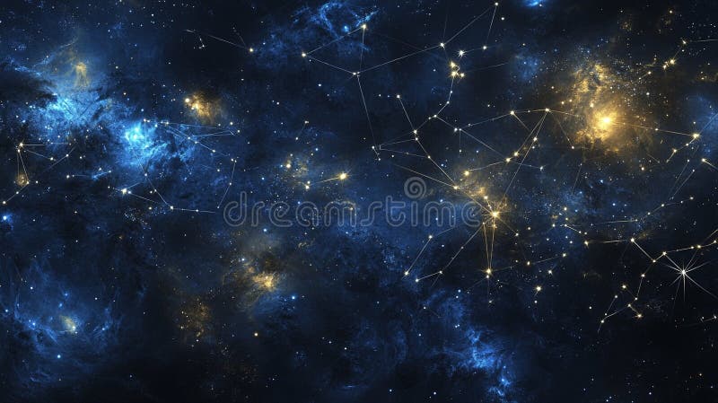 Cosmic Network Starry Night Sky Galaxy Nebula Space Background Stock ...