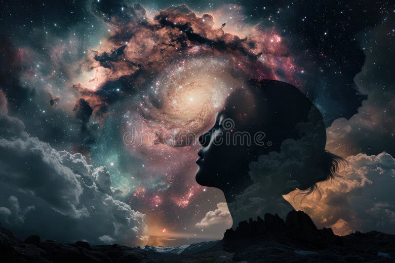 Cosmic Brain with Nebula and Stars - Neural Networks and AI Concept ...