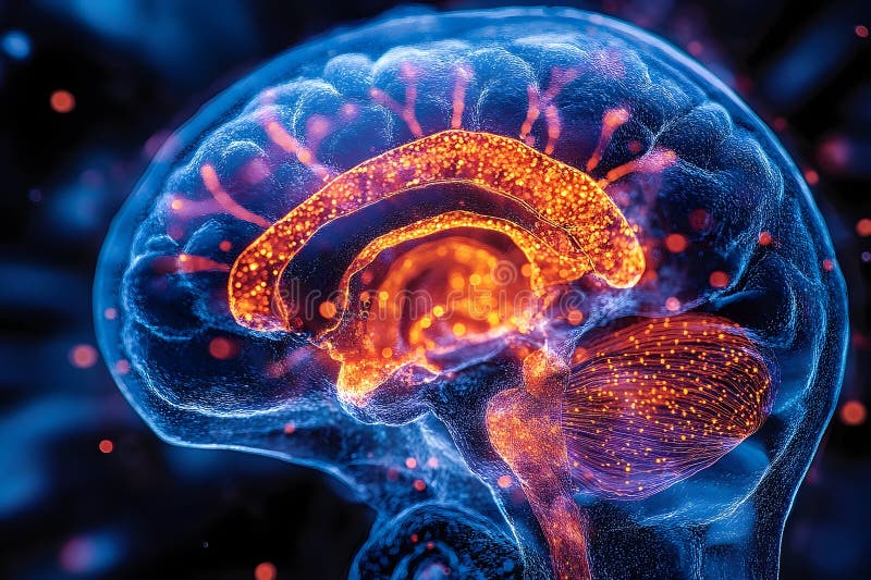 AI-Generated Brain Visualization Stock Illustration - Illustration of ...