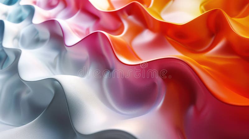 Vibrant 3D Wave of Colors stock illustration. Illustration of motion ...