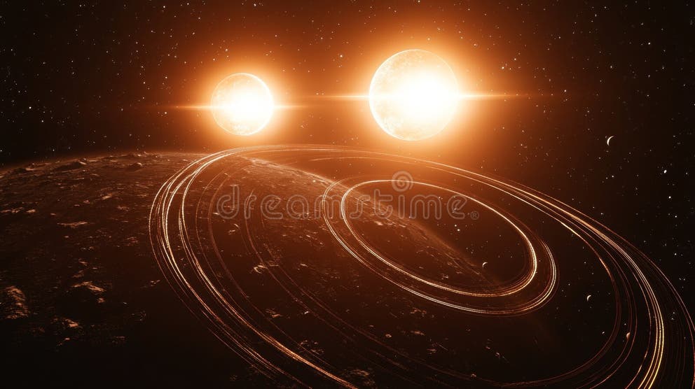 Stunning Image of a Dual Sun Planetary System with Complex Orbiting ...