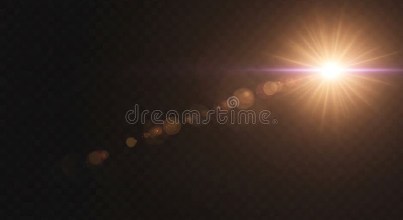 Golden Lens Flare stock illustration. Illustration of digital - 378551408