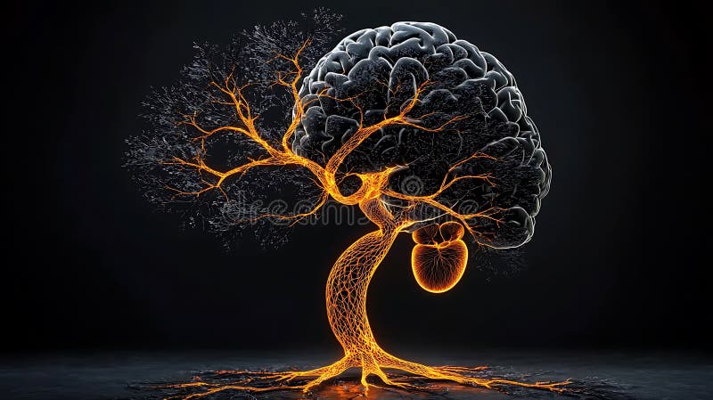 Glowing Tree with Branches Shaped Like Human Organs Stock Illustration ...